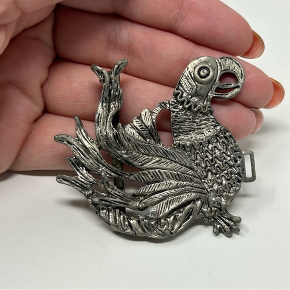 Vintage | Accessories | Vintage Silver Tone Rooster Chicken Dodo Parrot ...